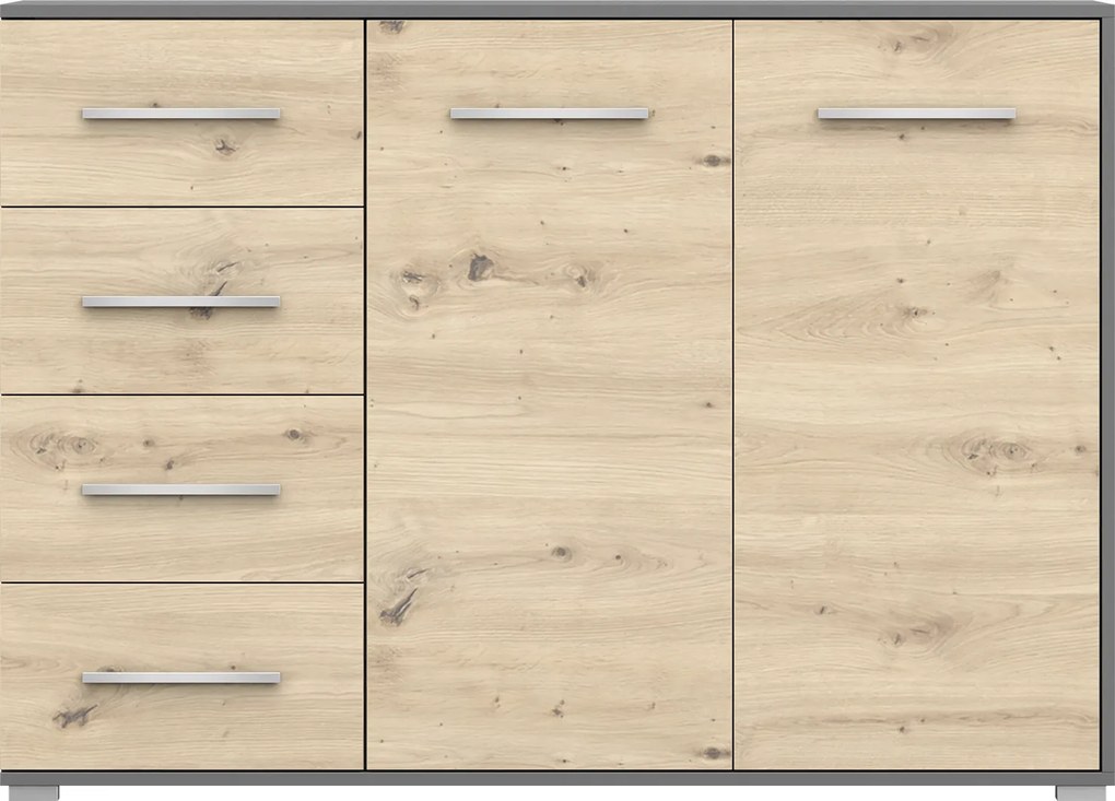 IDZ Komoda FRIDA 2D4S 01, 135 cm Dub Artisan / Grafit