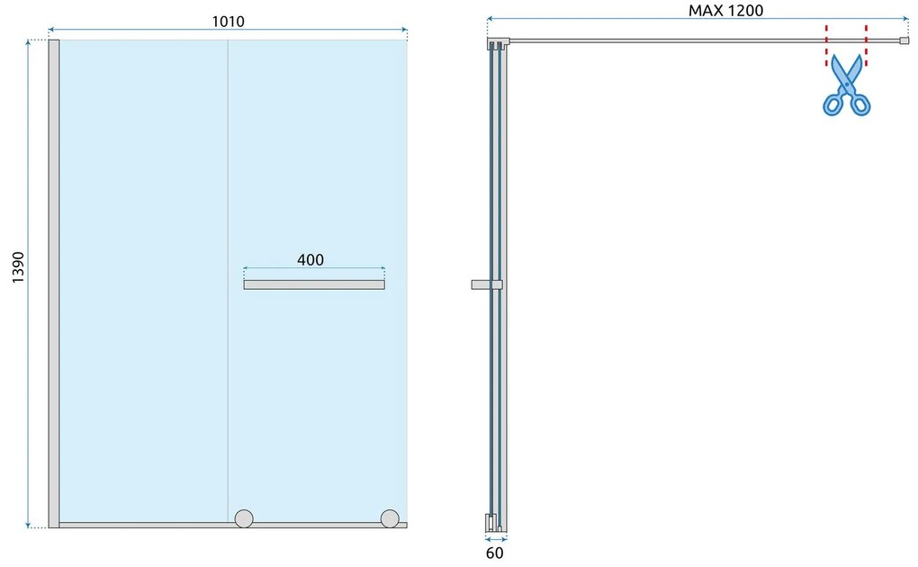 Posuvná vanová zástěna REA FABIAN 100 cm, zlatá/transparent