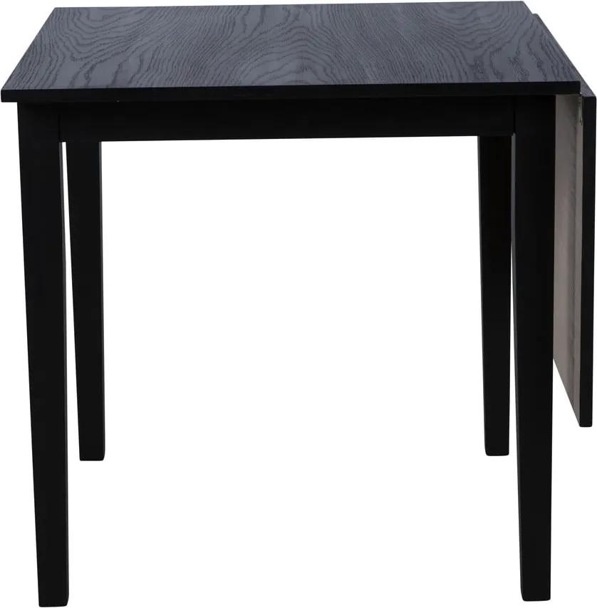 Černý rozkládací jídelní stůl z dubového dřeva Canett Salford, 75 x 75 cm
