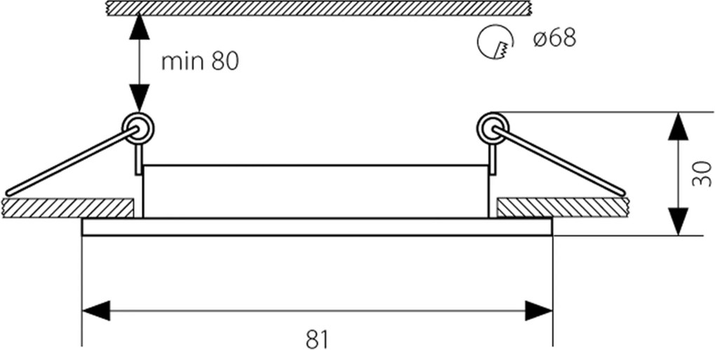 Sapho NAVI podhledové bodové svítidlo, 81x81 mm, Max 50W, 12V, chrom 04694