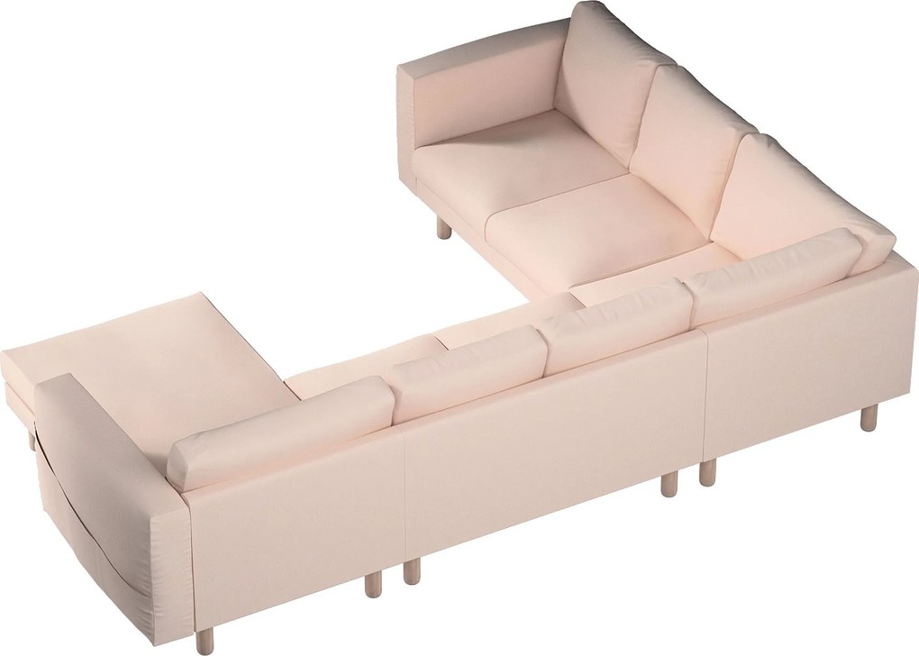 Potah na pohovku IKEA Norsborg rohová, 5-místná se šezlongem barva růžová látka pletený vzor