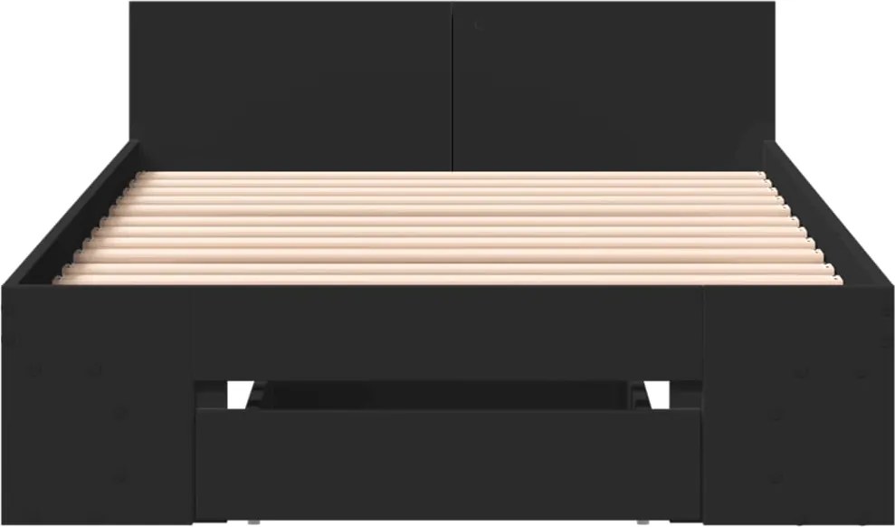Rám postele se zásuvkou černý 75 x 190 cm kompozitní dřevo 3280805
