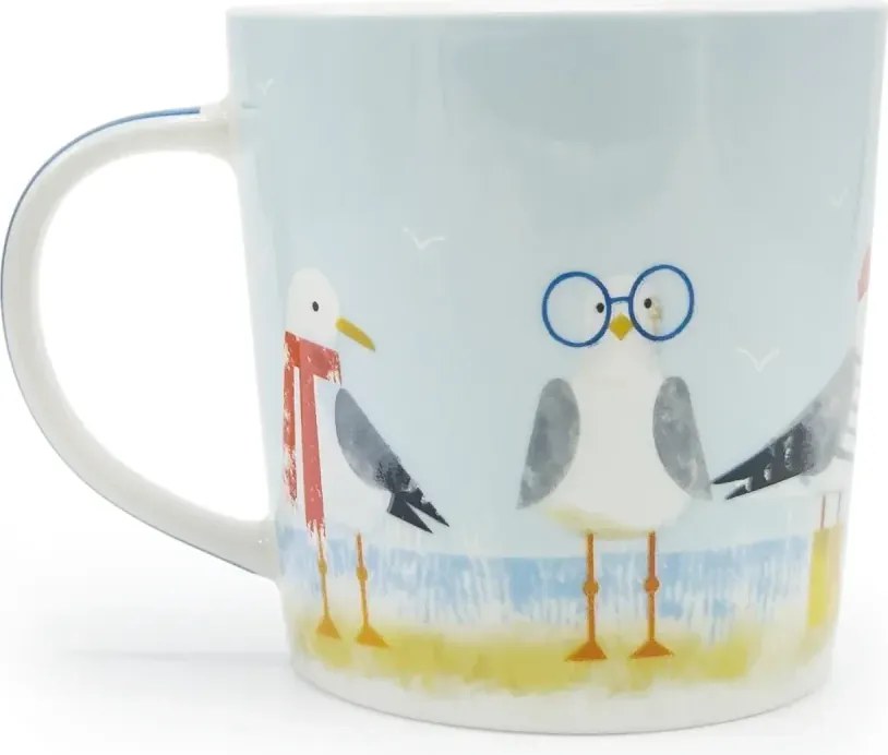Hrnek Racčí parta, 400 ml – New Bone China, rackové na pláži, dárková krabička