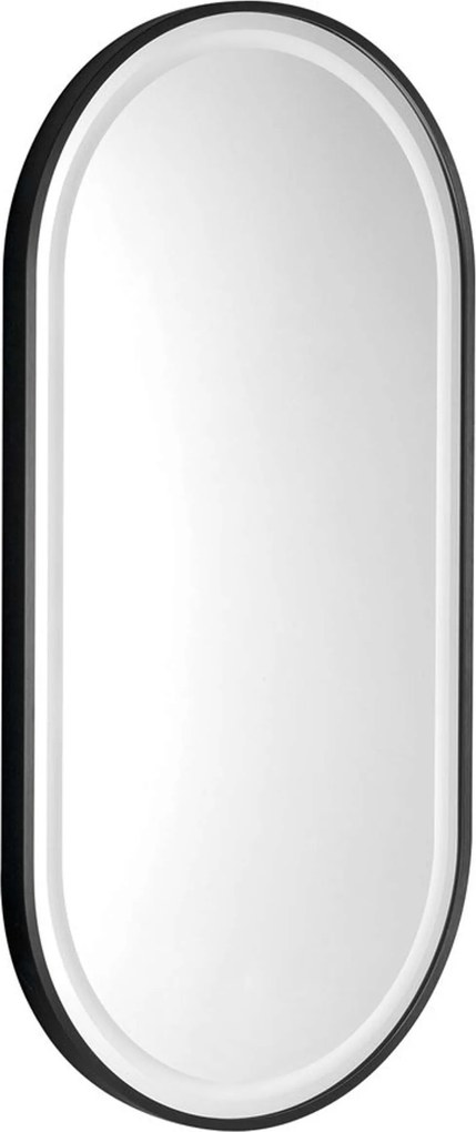 Sapho - Zrcadlo Kaira s LED osvětlením, 45x90 cm, matná černá KA450