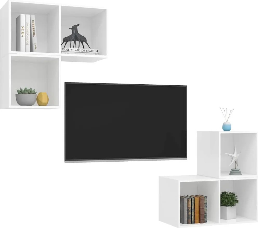 VidaXL TV skříňky 4 ks bílé dřevotříska 3079763