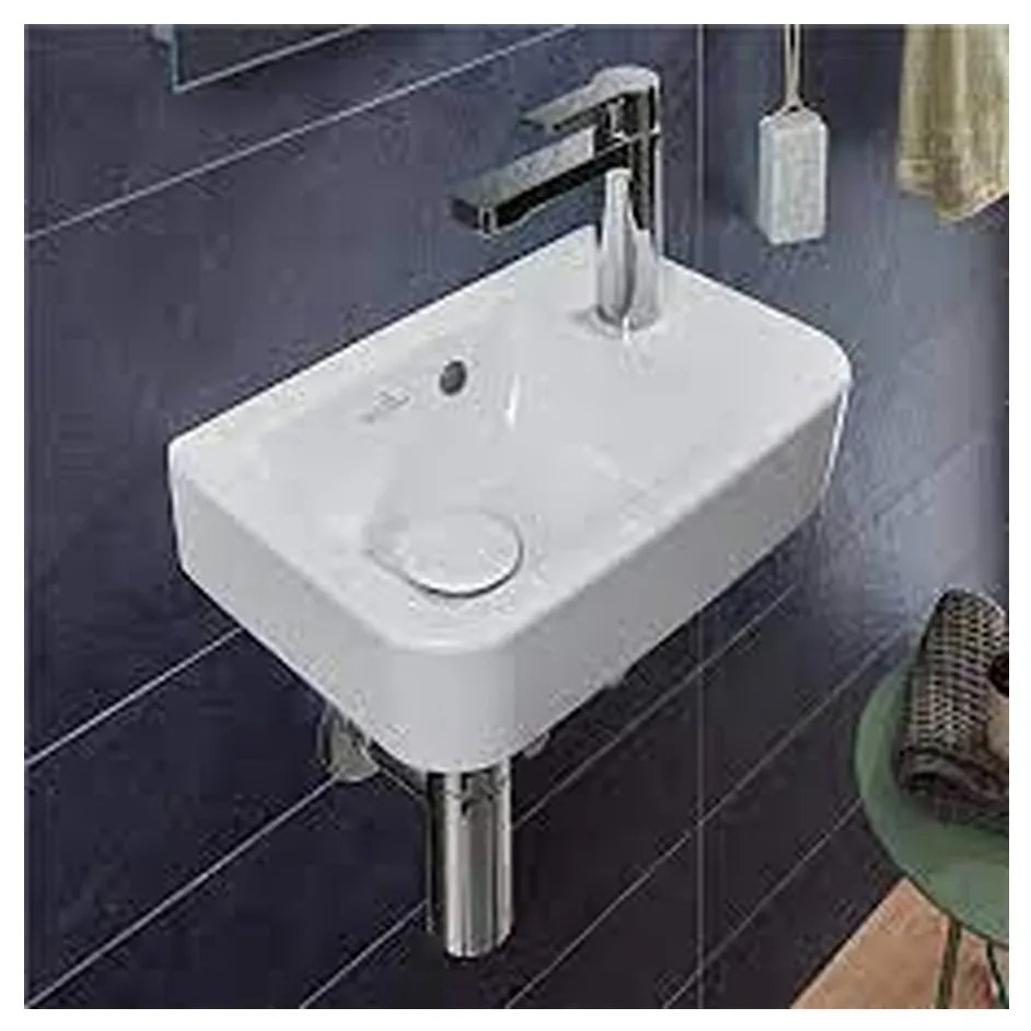 VILLEROY & BOCH Villeroy Boch O.novo - Umývátko 360x250mm, s přepadem, otvor na baterii vpravo, alpská bílá 43433601