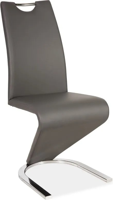 Jídelní čalouněná židle H-090 šedá/chrom