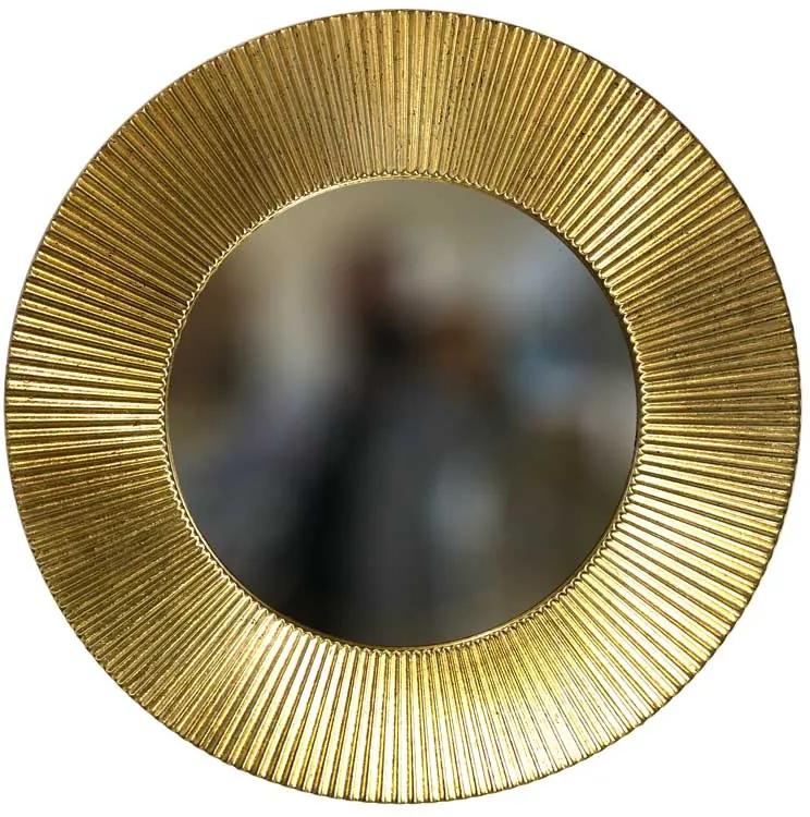 Kulaté zrcadlo SLUNCE 50cm Plátkové zlato metal | BIANO