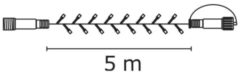Propojovací vánoční řetěz bez zdroje EMOS Connecting D2AC02 ZY2156 50LED 5m studená bílá