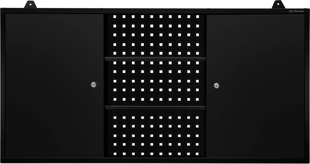 Závěsná dílenská skříň, antracitovo-modrá, 1200x600x200 mm: BEN All Black