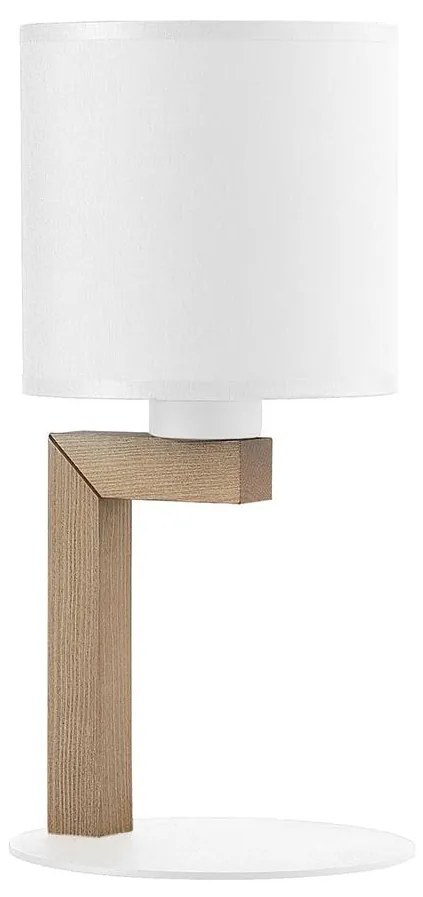 TK Lighting Stolní lampa TROY 1xE27/15W/230V bílá/dřevo TK5198