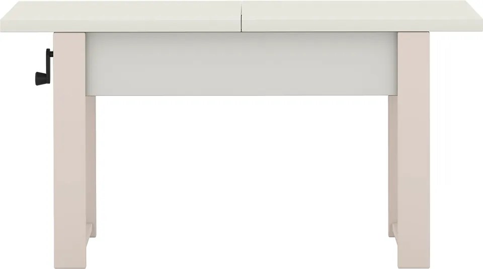 Rozkládací polohovací konferenční stolek HOGO 3v1 | 120-157x62,5-74,5x67 cm | síla horní desky 32 mm | bílá/nohy kašmír