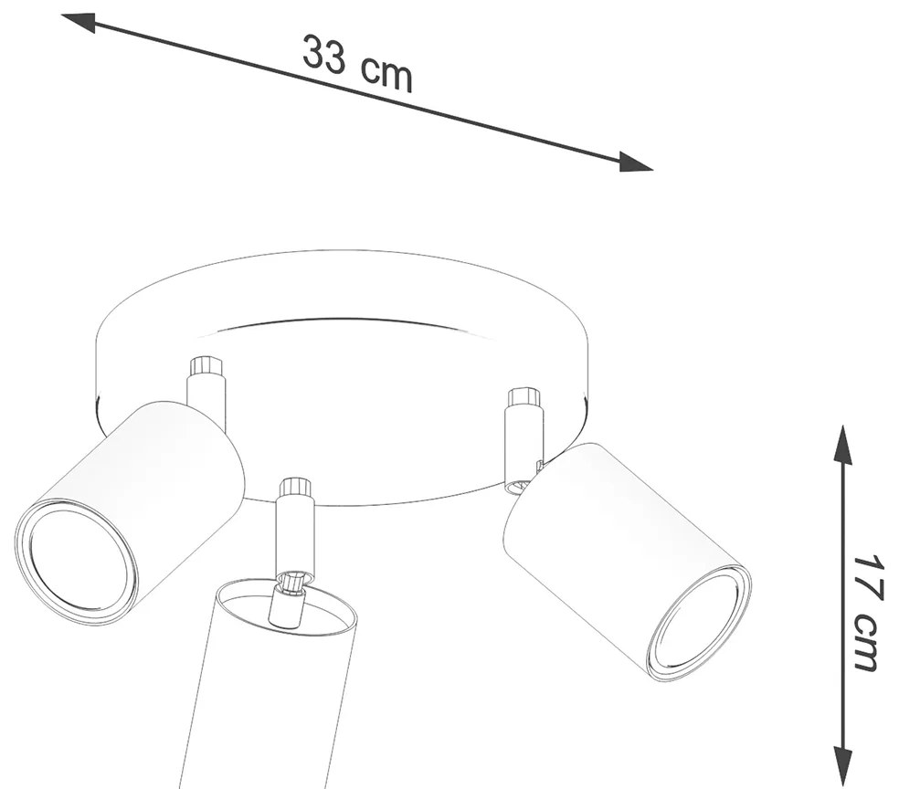 Sollux Lighting Stropní svítidlo VERDO 3P Černá