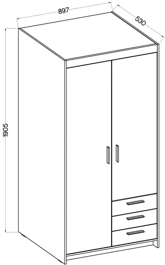 FN Skříň Enja 2D3S dub sonoma