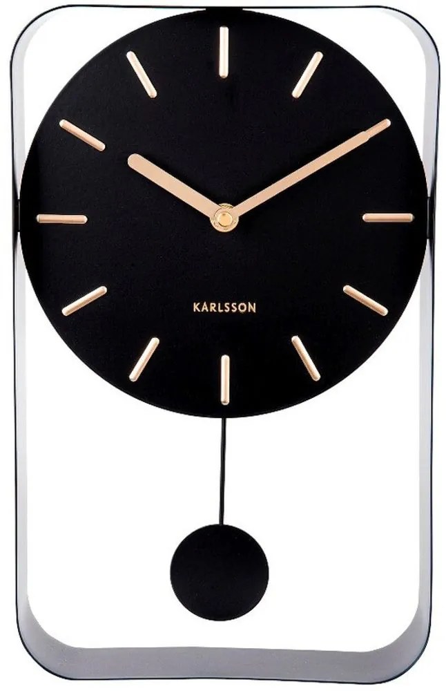 Designové kyvadlové nástěnné hodiny KA5796BK Karlsson 33cm
