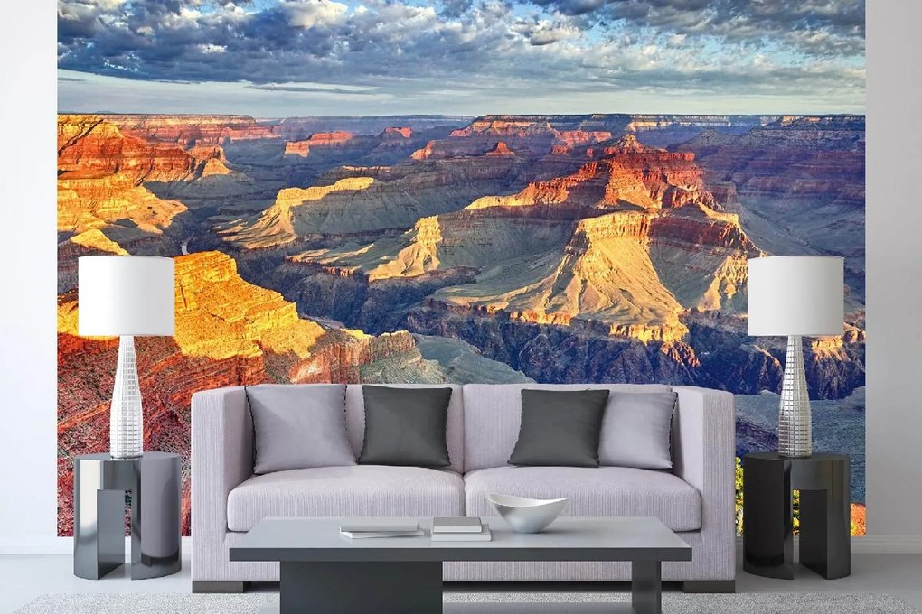 DIMEX | Samolepicí vliesová fototapeta na zeď Scénerie Grand Canyonu MA-5-1648 | 375 x 250 cm | zelená, modrá, žlutá, šedá