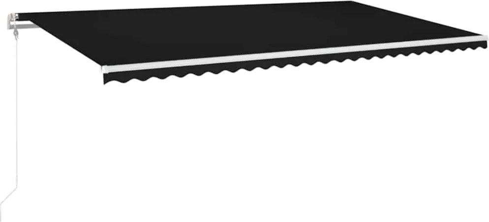 Automatická markýza LED a senzor větru 600 x 300 cm antracitová 3068974