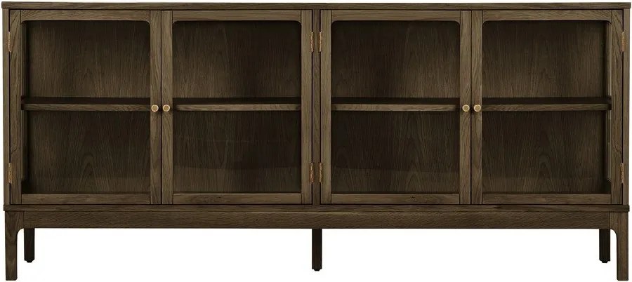 Tmavě hnědá vitrína v dekoru dubu 180x80x40 cm Zamora – House Nordic