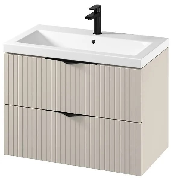 Cersanit Tirso, závěsná umyvadlová skříňka 794x447x572 mm + keramické umyvadlo, béžová matná, S801-543