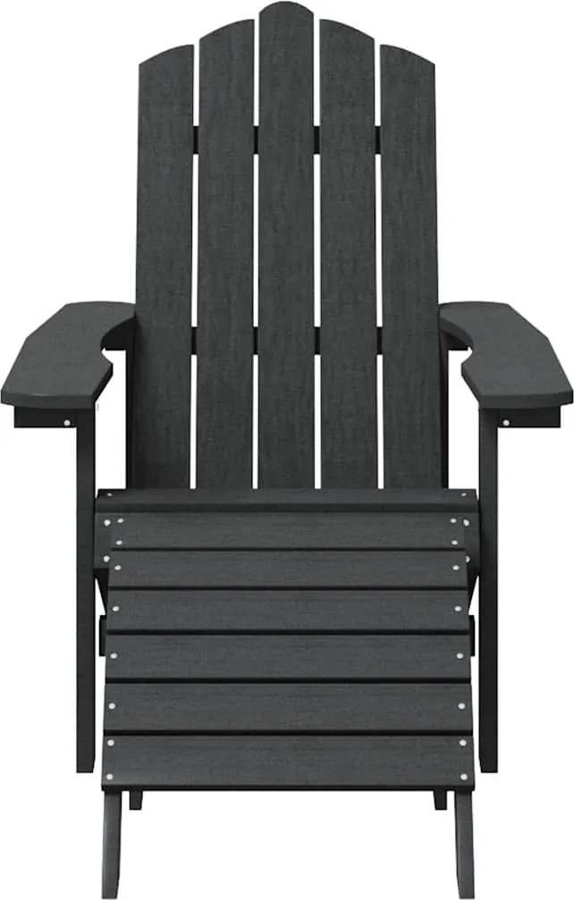 Zahradní křesla Adirondack 2 ks s podnožkami HDPE antracitová 3095697