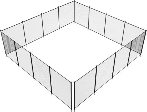 oplocení bazénu 1,22 × 14,63 m odnímatelné bazénové oplocení pro venkovní zapuštěné