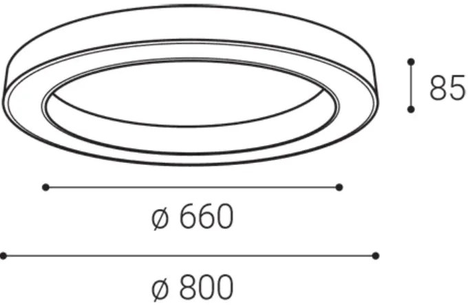 Stropní LED svítidlo Led2 Saturn slim Barva: Černá, Ø - Průměr: 80 cm, Varianta svítidla:: 3000/4000K Dali