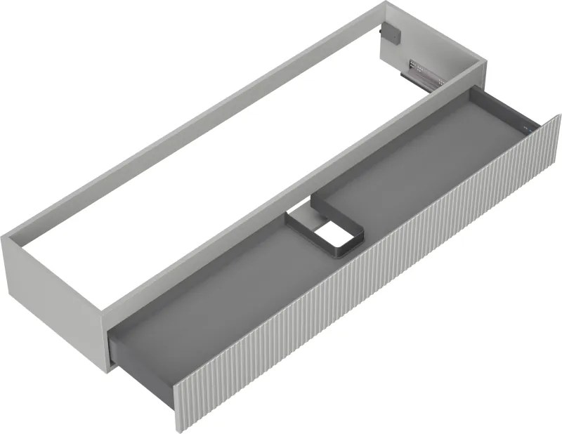 Mexen Rivel, koupelnová skříňka 160 cm, 1 zásuvka, drážkovaná, šedá matná, 91A20-16023-1-BF62