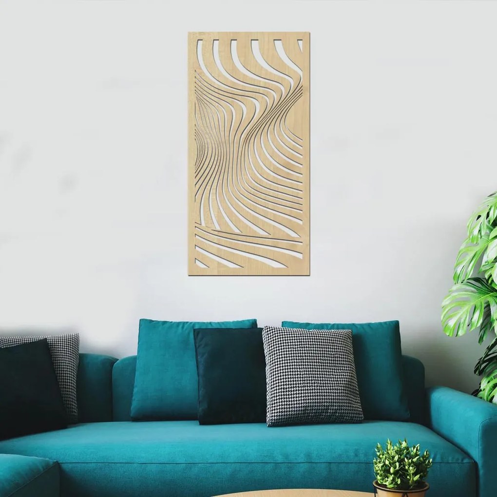 dřevo života Dřevěný dekorační panel VLNKY Zvolte rozměr (cm): 40x80, Zvolte barvu dekoru: Černá
