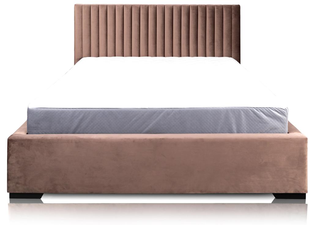 Čalouněná postel 180x200 cm Veggie (hnědá). 1041792
