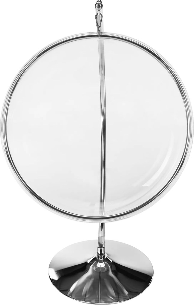 Závěsné křeslo se stojanem, transparentní/stříbrná/šedá, BUBBLE NEW TYP 3