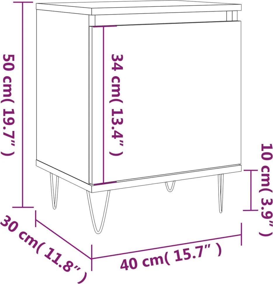 vidaXL Noční stolek 40 x 30 x 50 cm kompozitní dřevo [826842] Barva: Bílá