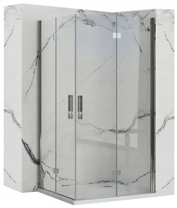 Obdélníkový sprchový kout REA MOLIER DOUBLE 80x100 cm, chrom/transparent - bez vaničky