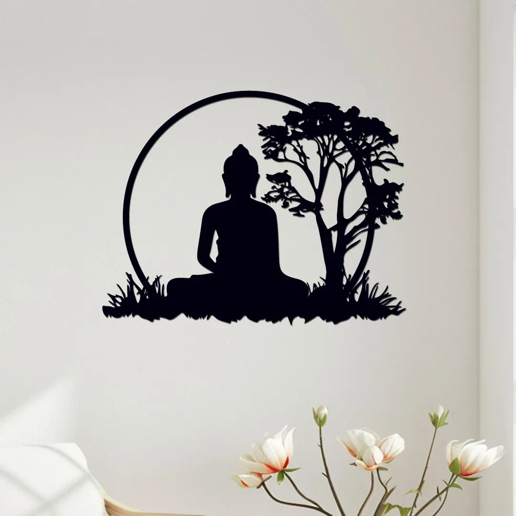dřevo života Dřevěný obraz Ranní meditace Zvolte rozměr (cm): 80x61, Zvolte barvu dekoru: Bílá