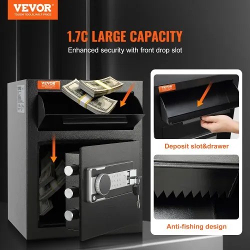 1.7 C Depository Safe Deposit Safe s hesly a klíči Drop Slot