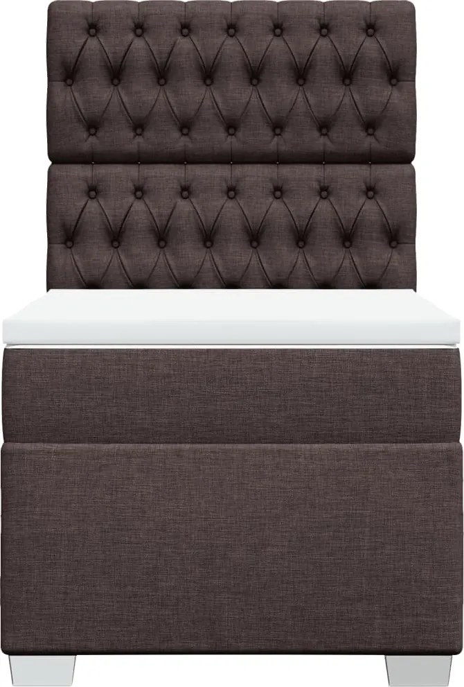 Box spring postel s matrací tmavě hnědá 100 x 200 cm textil 3290409