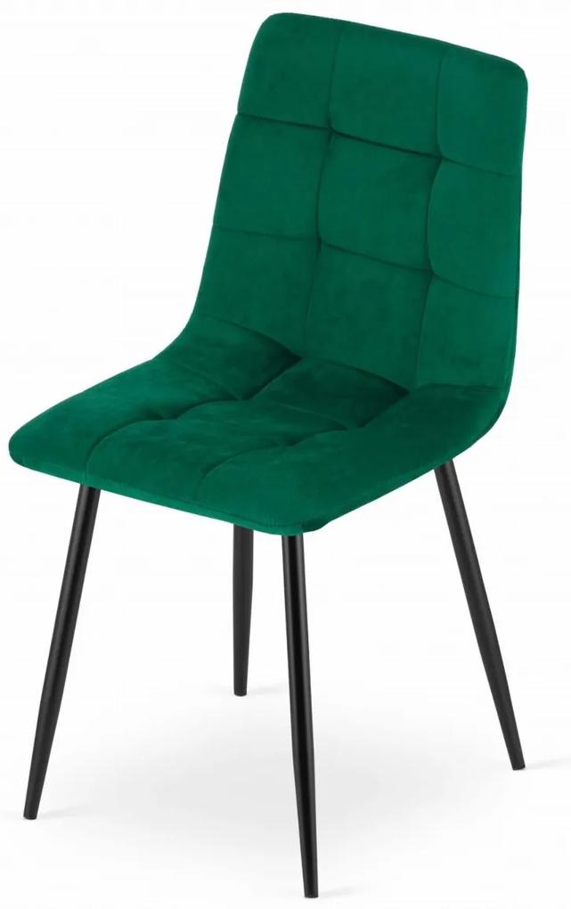Supplies moderní skandinávská židle KARA - tmavě zelený samet