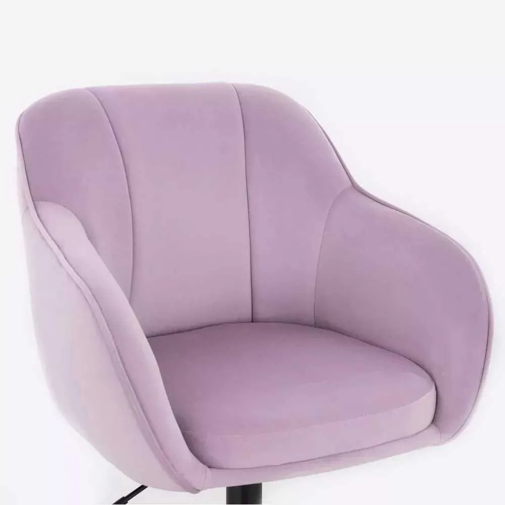 LuxuryForm DESIGN Otočná židle AVOLA VELUR na černém talíři - levandule
