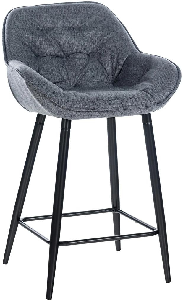 Barová židle Baycliff - látkové čalounění | šedá