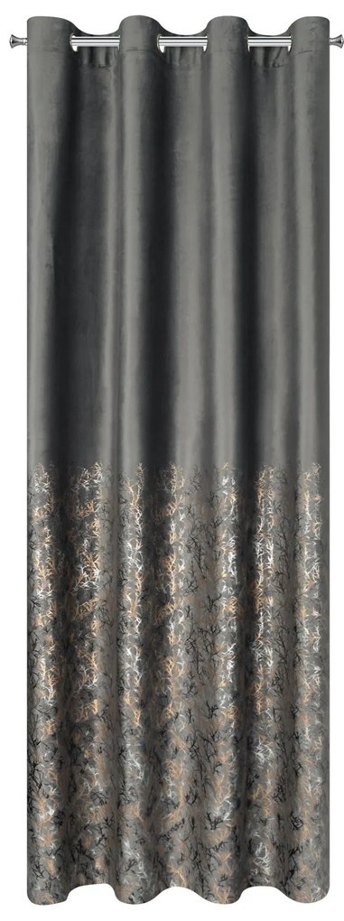 ZATEMŇOVACÍ ZÁVĚS NA KROUŽCÍCH TORI 140X250 CM VZOROVANÁ