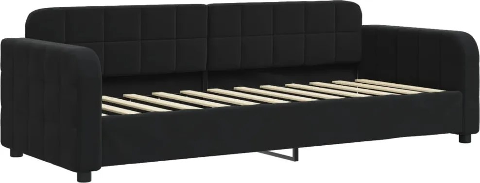 Válenda s přistýlkou černá 80 x 200 cm samet 3196926
