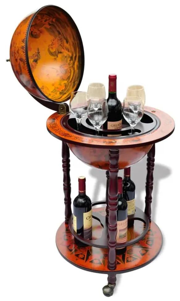 Globus bar stojan na víno eukalyptové dřevo