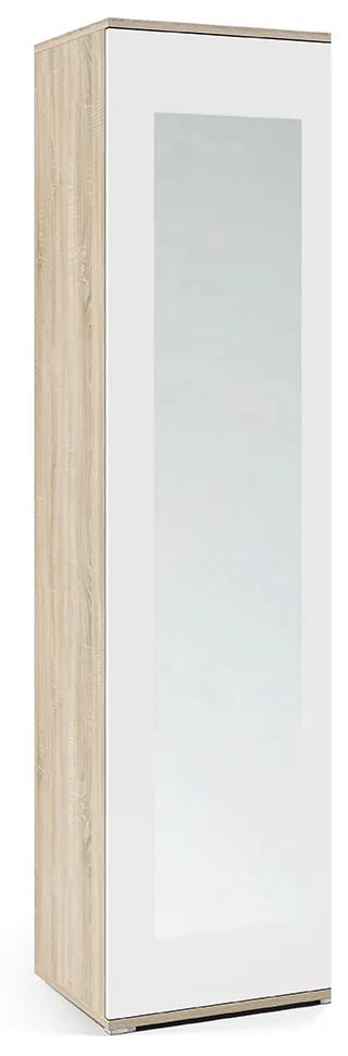 Eka Šatní skříň Trinity 45 cm, se zrcadlem Barva dřeva: Sonoma/Bílá