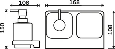 Nimco Dávkovač s pohárkem na kartáčky MAYA - MA 2905831K-26