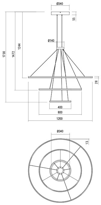 Světla a lustry REDO GROUP Moderní LED svítidlo ORBIT 01-2243-TRIAC Stmívání: Dali