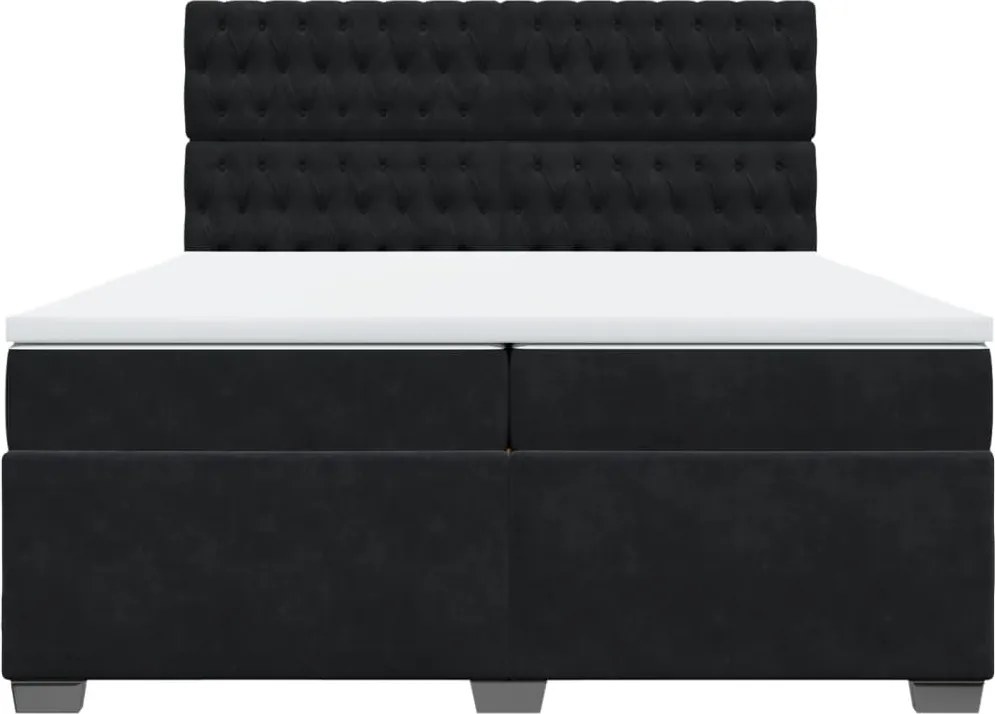 Box spring postel s matrací černá 200x200 cm samet 3291010