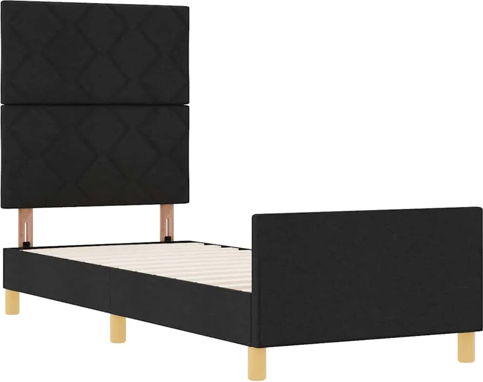Rám postele s čelo Černá 80 x 200 cm textil 3344762
