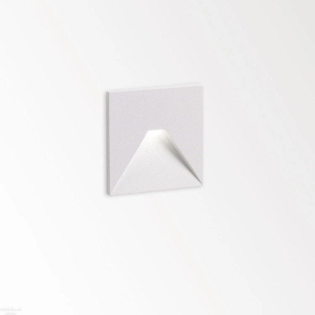 Deltalight 3043112W Logic Mini, hranaté bílé zápustné svítidlo do stěny, 1x0,5W LED, 3000K, 6,2x6,2cm, IP54