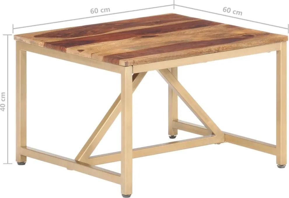 vidaXL Odkládací stolek 60 x 60 x 40 cm masivní sheeshamové dřevo [286340] Barva: Hnědá