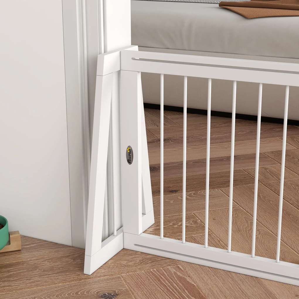 PawHut Zábrana pro psy 3-panelová s možností roztažení 71-190cm - dřevěný pet fence - rozměry 71-190L x 38,5W x 56H cm bílá