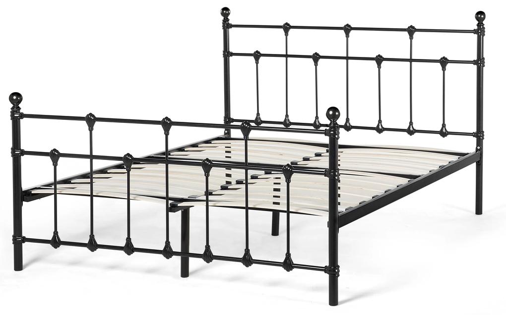 Manželská postel 160 cm LUXO (s roštem) (černá). 1007326